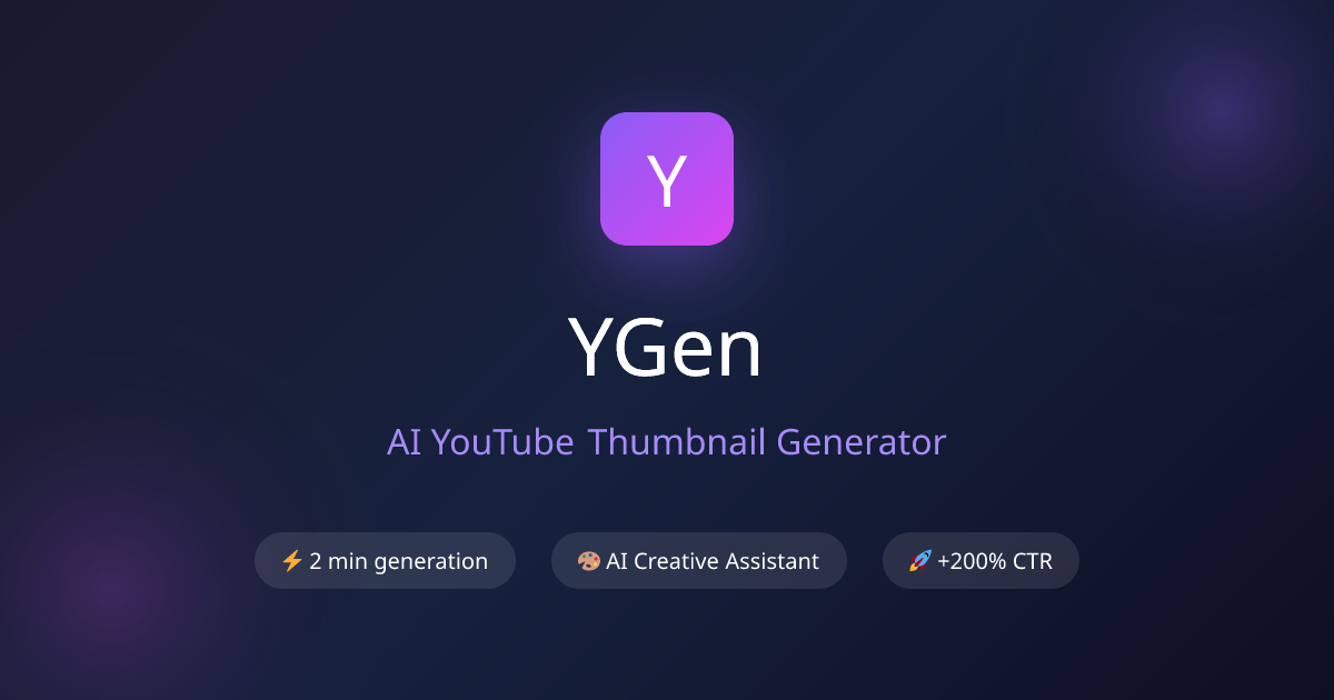 YGen (ygen.app) — AI Thumbnail Generator for YouTube